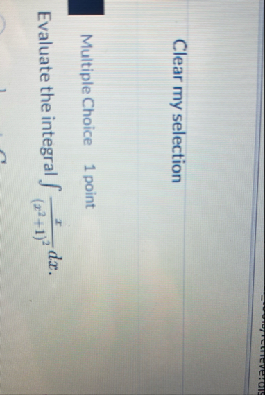 Solved Clear my selectionMultiple Choice 1 ﻿pointEvaluate | Chegg.com