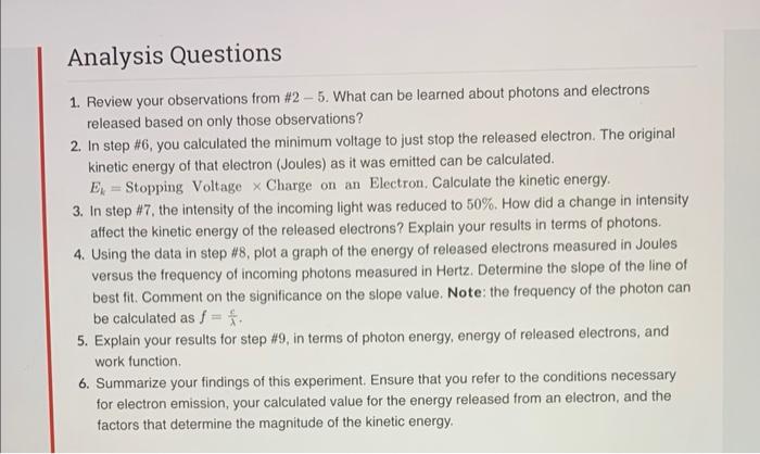 Solved 1. Review your observations from #2−5. What can be | Chegg.com