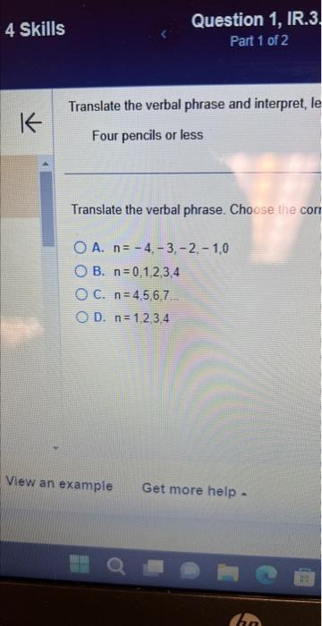 Solved Translate the verbal phrase and interpret, le Four | Chegg.com