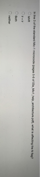 Solved In line 3 of the standard Mic-1 microcode (pages 5-6 | Chegg.com