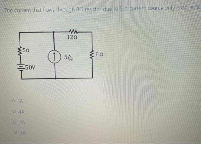 Solved The current that flows through 80 resistor due to 5 A | Chegg.com