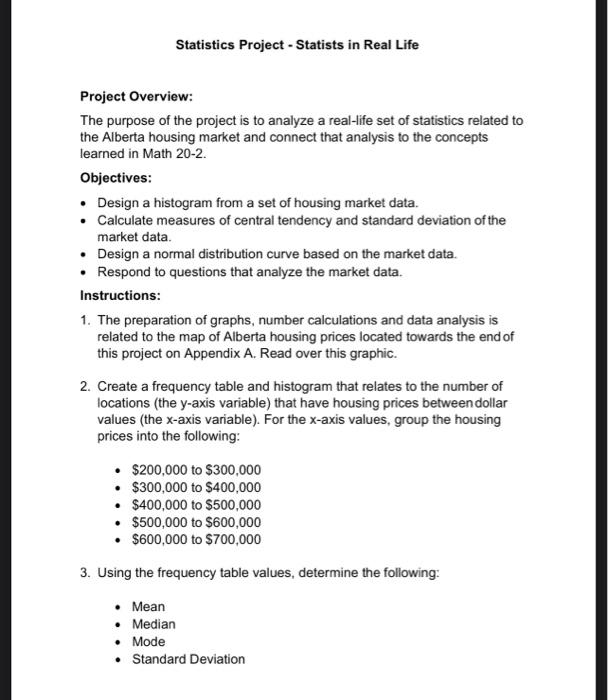 Solved Statistics Project - Statists in Real Life Project | Chegg.com