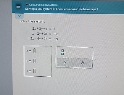 Solved Lines, Functions, SystomsSolving a 3×3 ﻿system of | Chegg.com
