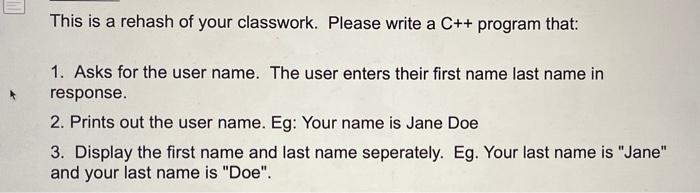 Solved This is a rehash of your classwork. Please write a | Chegg.com