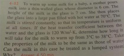 Solved To warm up some milk for a baby, a mother pours milk | Chegg.com