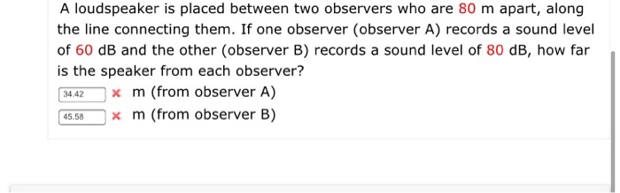 Solved A loudspeaker is placed between two observers who are | Chegg.com