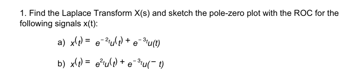 Solved Find the Laplace Transform X(s) ﻿and sketch the | Chegg.com