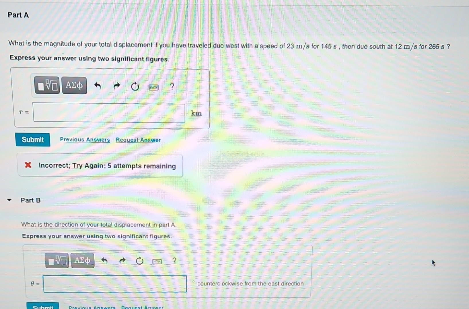 Solved What is the magnitude of your total displacement if | Chegg.com