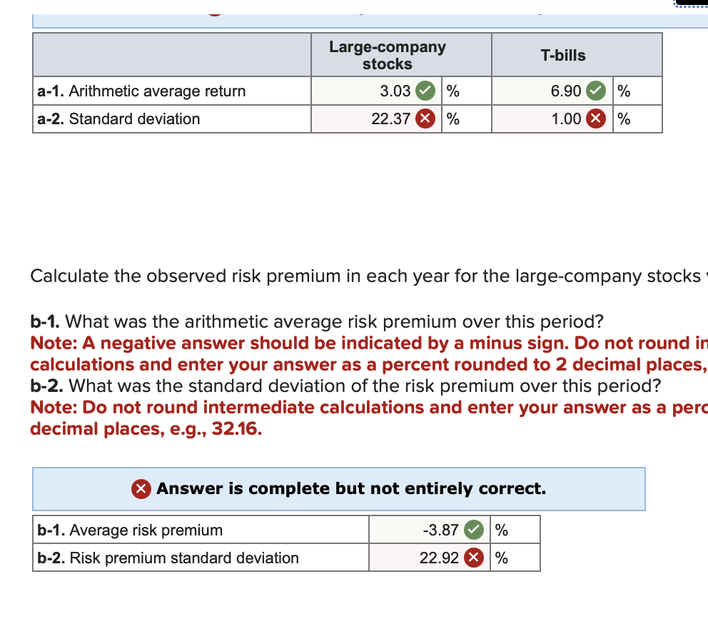 Solved Calculate the observed risk premium in each year for | Chegg.com