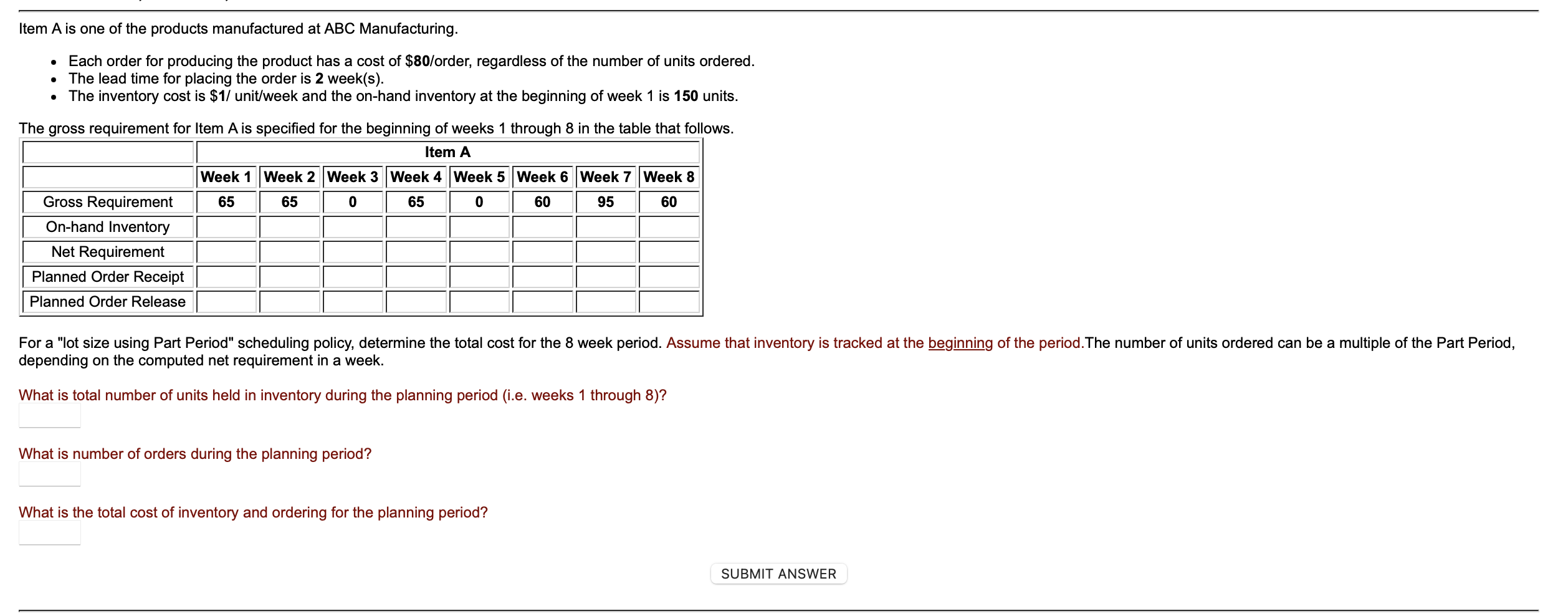 Solved Item \( ﻿A \) ﻿is one of the products manufactured at | Chegg.com