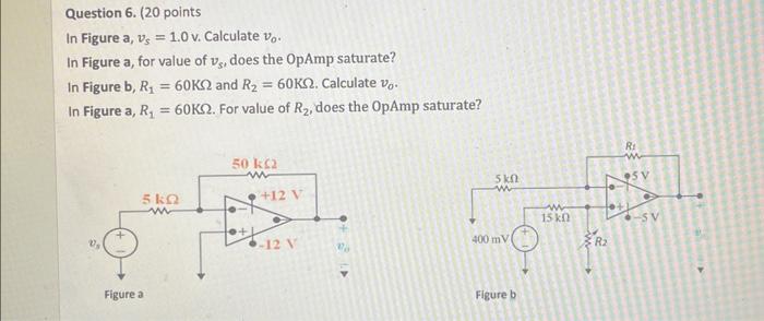 Solved Question 6. (20 points In Figure a, vs=1.0v. | Chegg.com