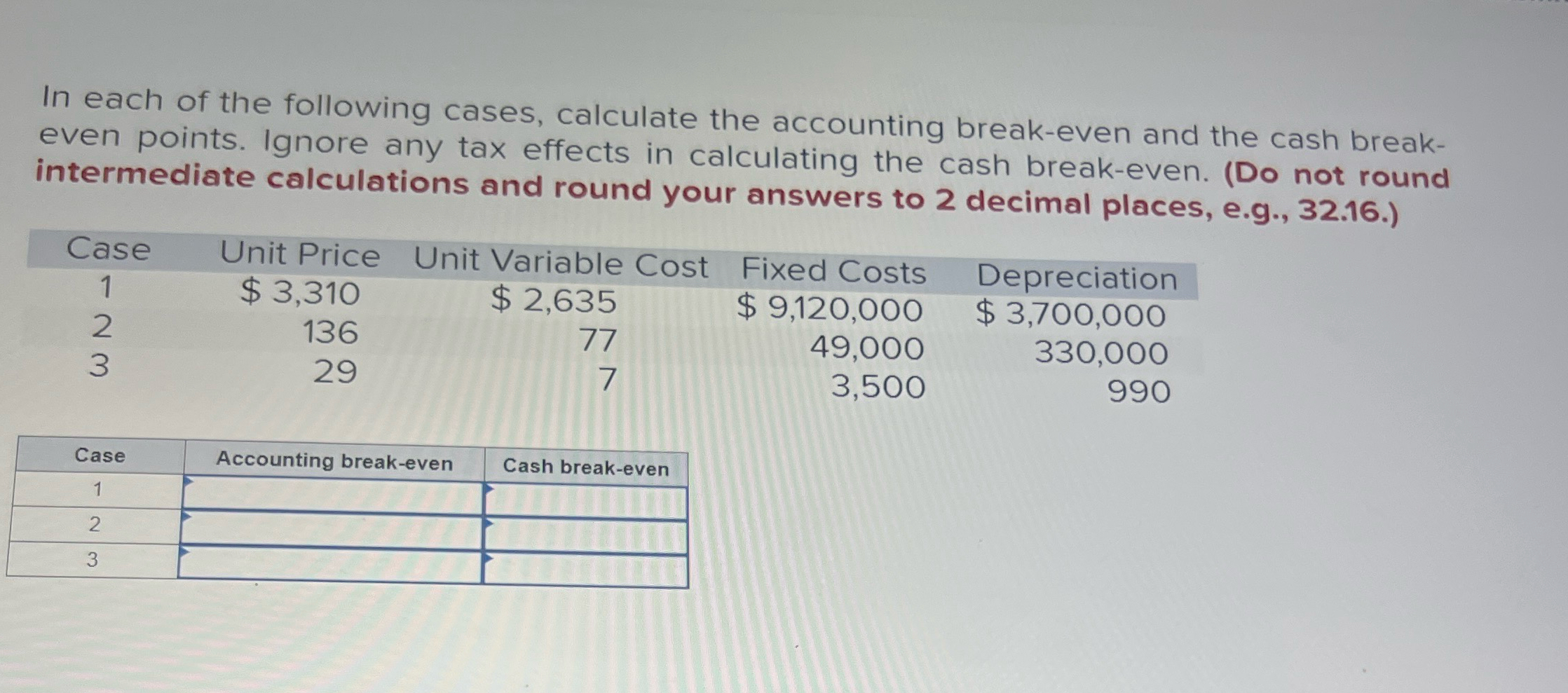 In each of the following cases, calculate the | Chegg.com