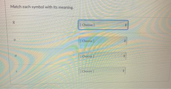 Solved Match each symbol with its meaning. X [ Choose | Chegg.com