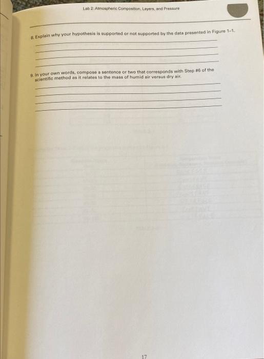 Solved Lab 2: Atmospheric Composition, Layers, and Pressure | Chegg.com