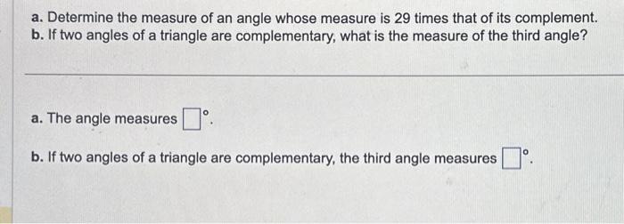 Solved a. Determine the measure of an angle whose measure is | Chegg.com