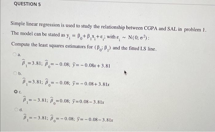 Solved (Simple Linear Regression) Thirty (n=30 ) College | Chegg.com
