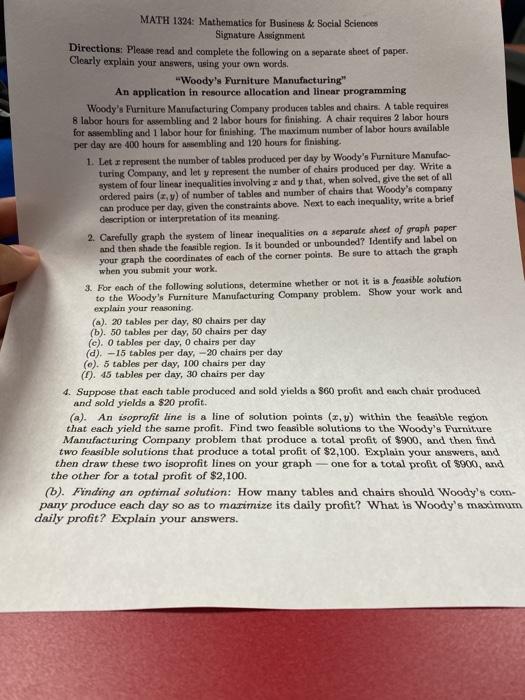 Solved MATH 1324: Mathematics for Business & Social Sciences | Chegg.com