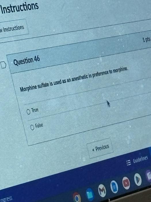 Solved Instructions w instructions D Question 46 rogress | Chegg.com