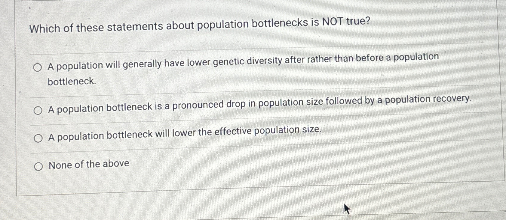 Solved Which of these statements about population | Chegg.com