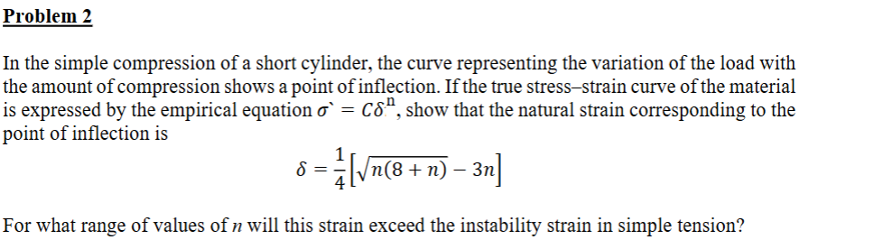 Problem 2In ﻿the simple compression of ﻿a short | Chegg.com