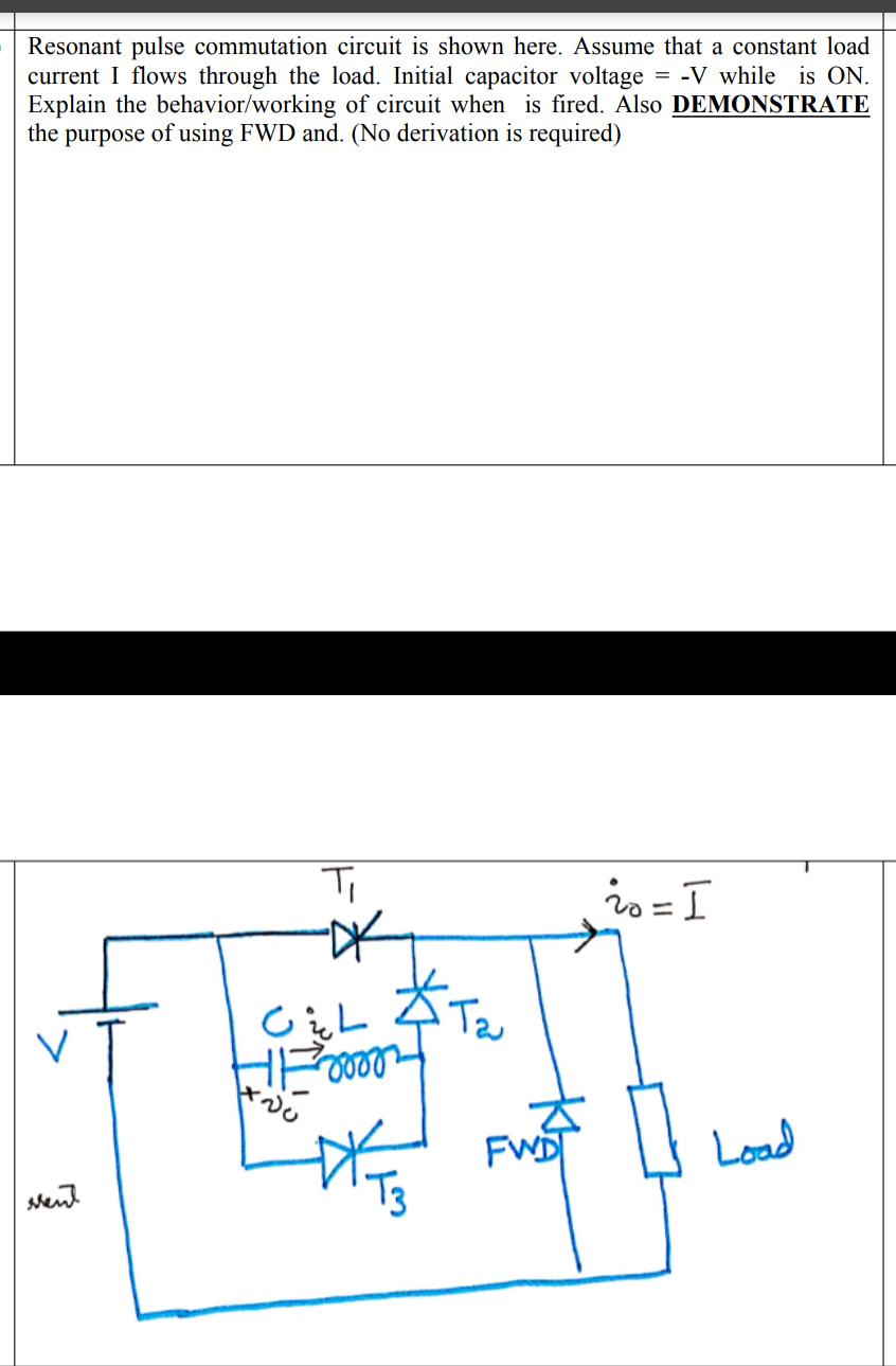Solved Resonant pulse commutation circuit is shown here. | Chegg.com