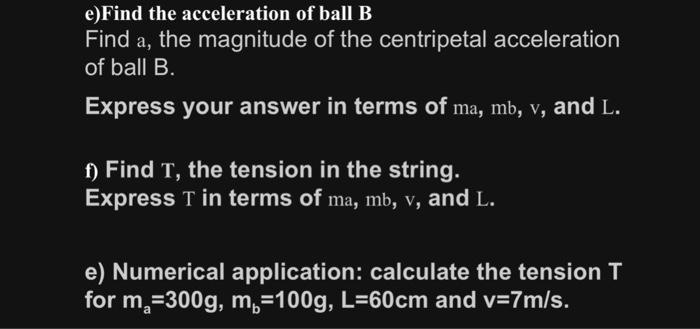 Solved 2) Two balls on a string Two balls, A and B, with | Chegg.com