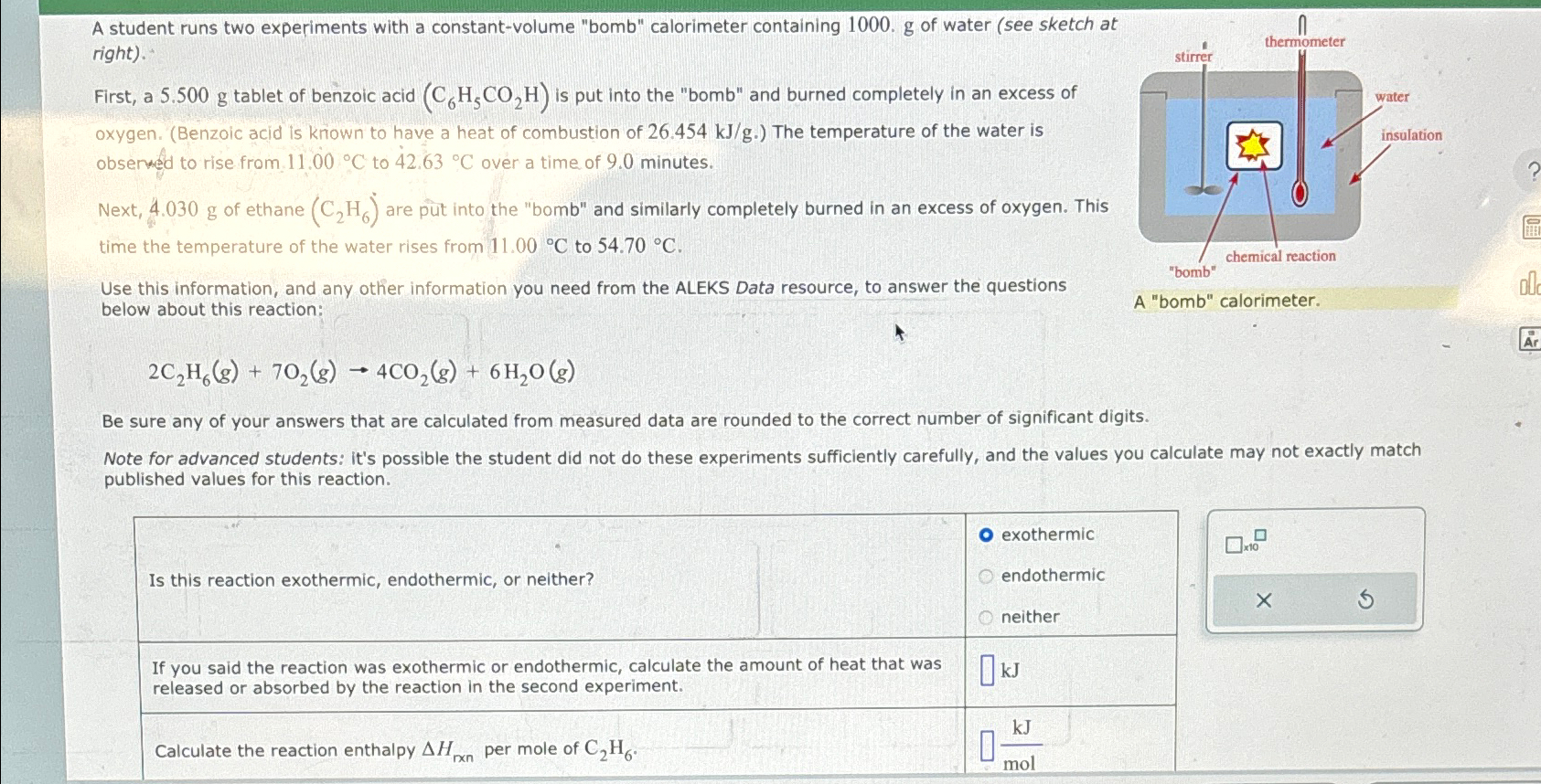 Solved A student runs two experiments with a constant-volume | Chegg.com