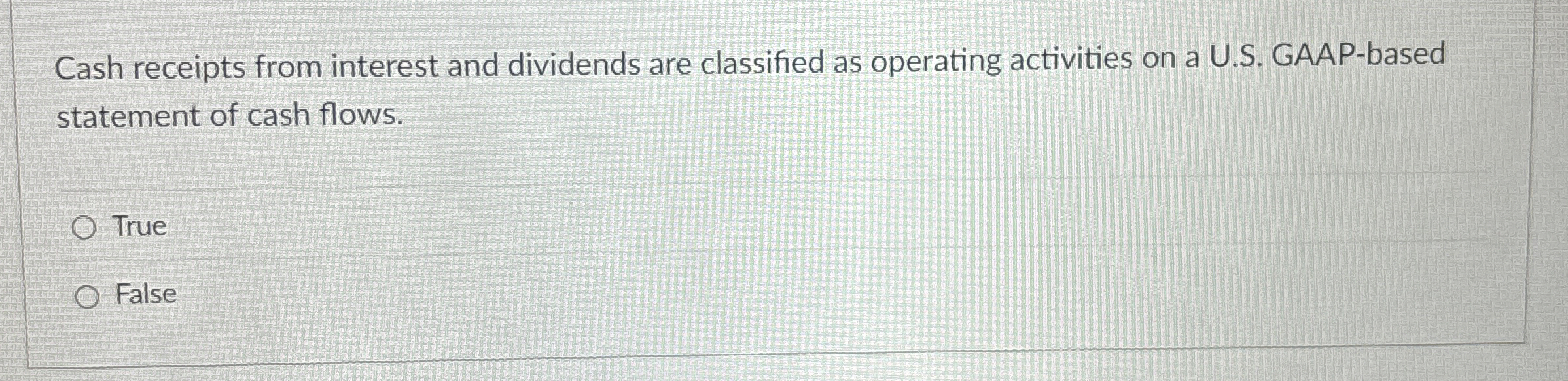 High Quality SOLUTION Cash receipts from interest and dividends are | Chegg.com