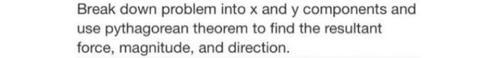 Solved Break down problem into x and y components and use | Chegg.com