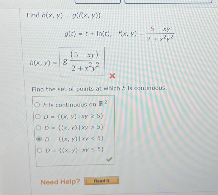 Solved Find h(x,y)=g(f(x,y)) | Chegg.com