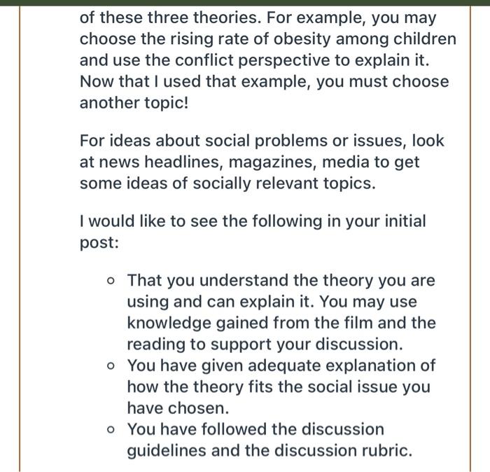 1. In order to understand the three main sociological | Chegg.com