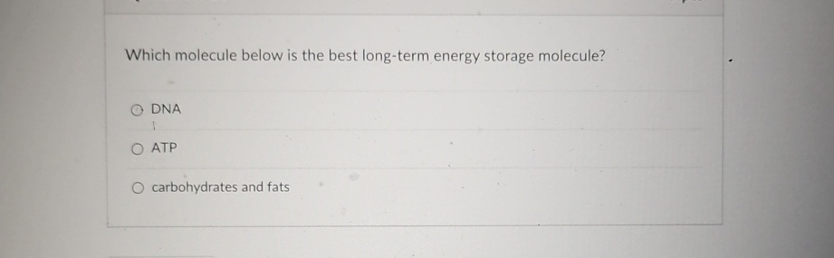 Solved Which molecule below is the best long-term energy | Chegg.com
