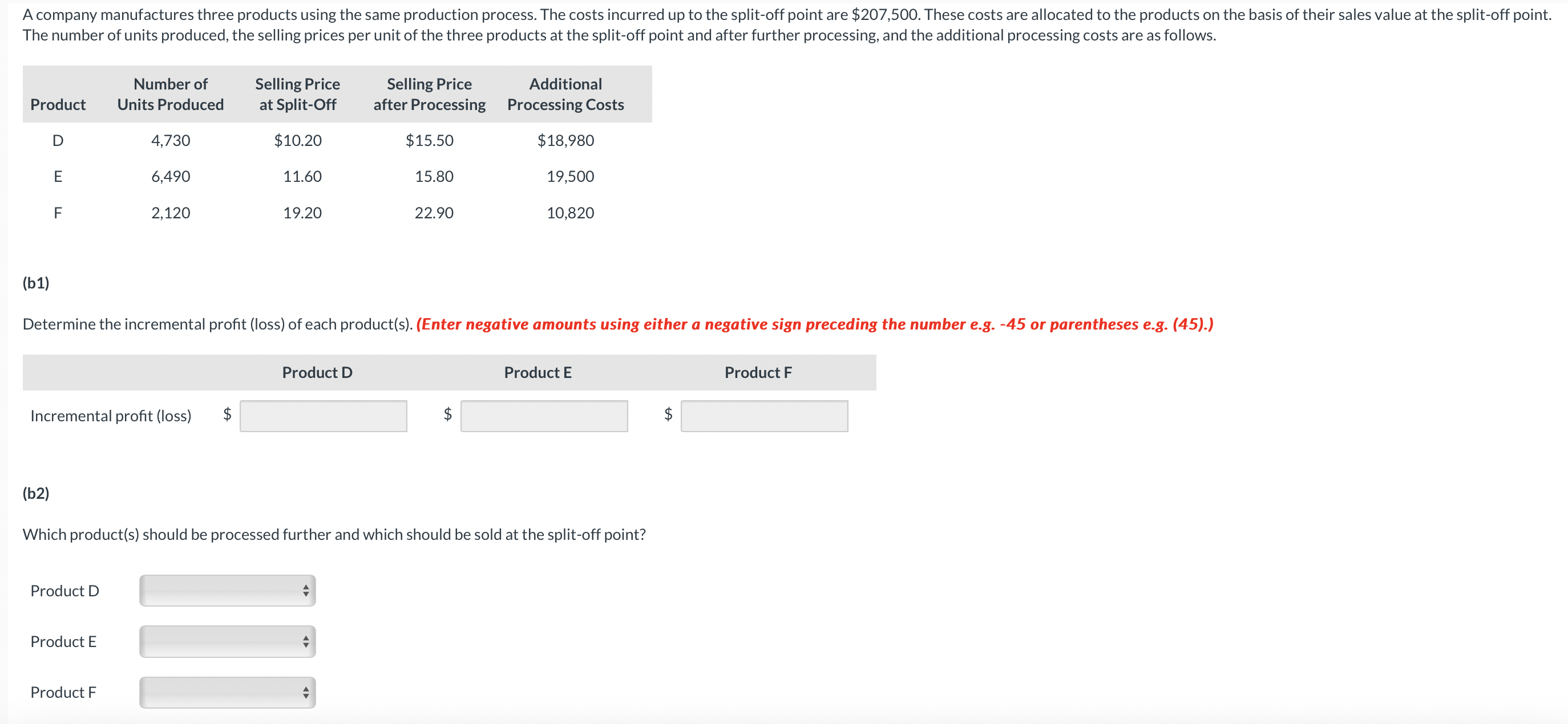 Solved The number of units produced, the selling prices per | Chegg.com