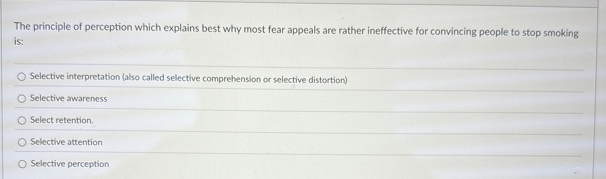 Solved The principle of perception which explains best why | Chegg.com