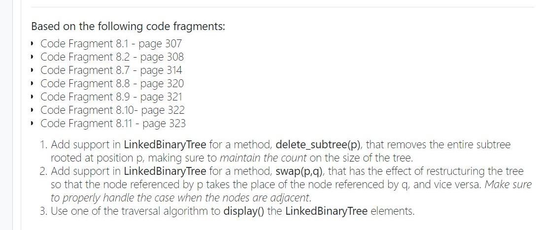Solved Based on the following code fragments: - Code | Chegg.com