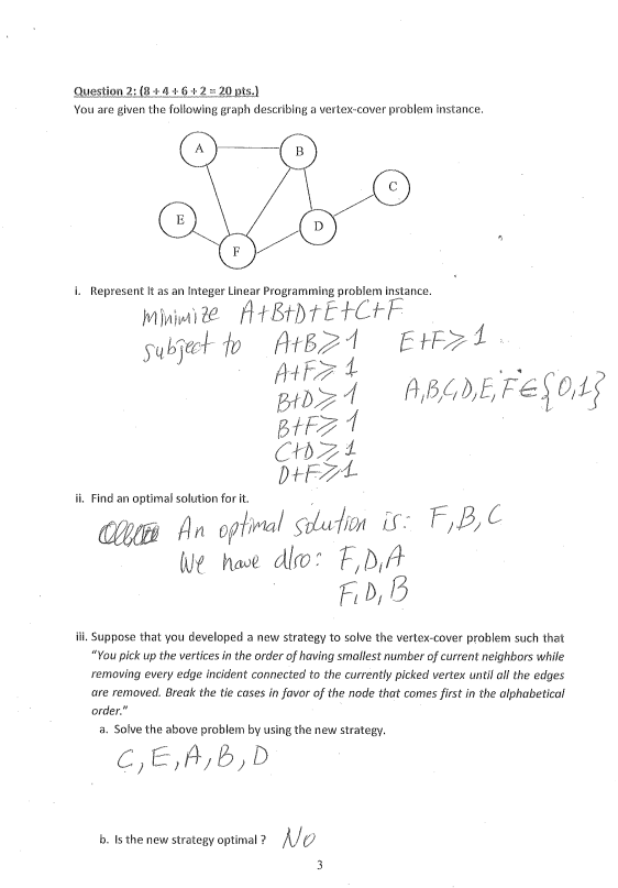 Solved You are given the following graph decribing a vertex | Chegg.com