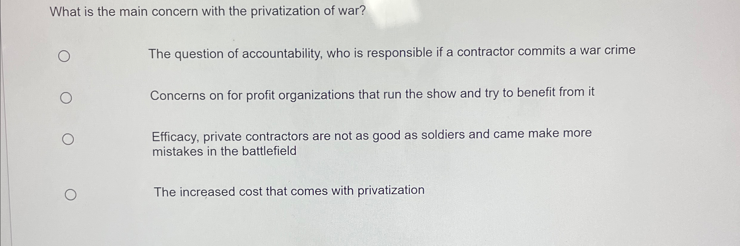 Solved What is the main concern with the privatization of | Chegg.com