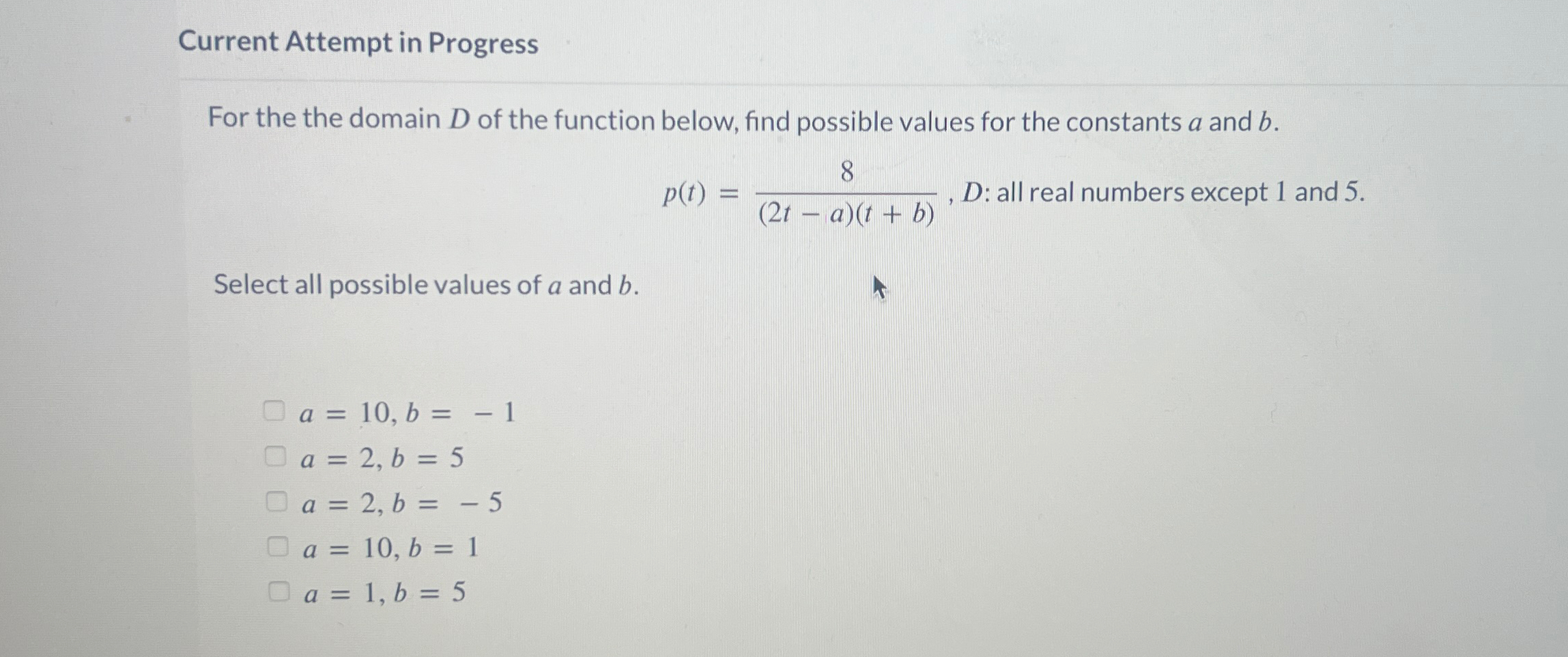 Solved Current Attempt in ProgressFor the the domain D ﻿of | Chegg.com
