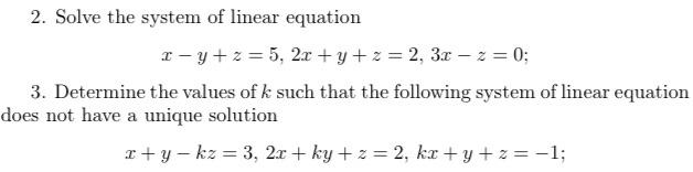 Solved 2. Solve the system of linear equation | Chegg.com