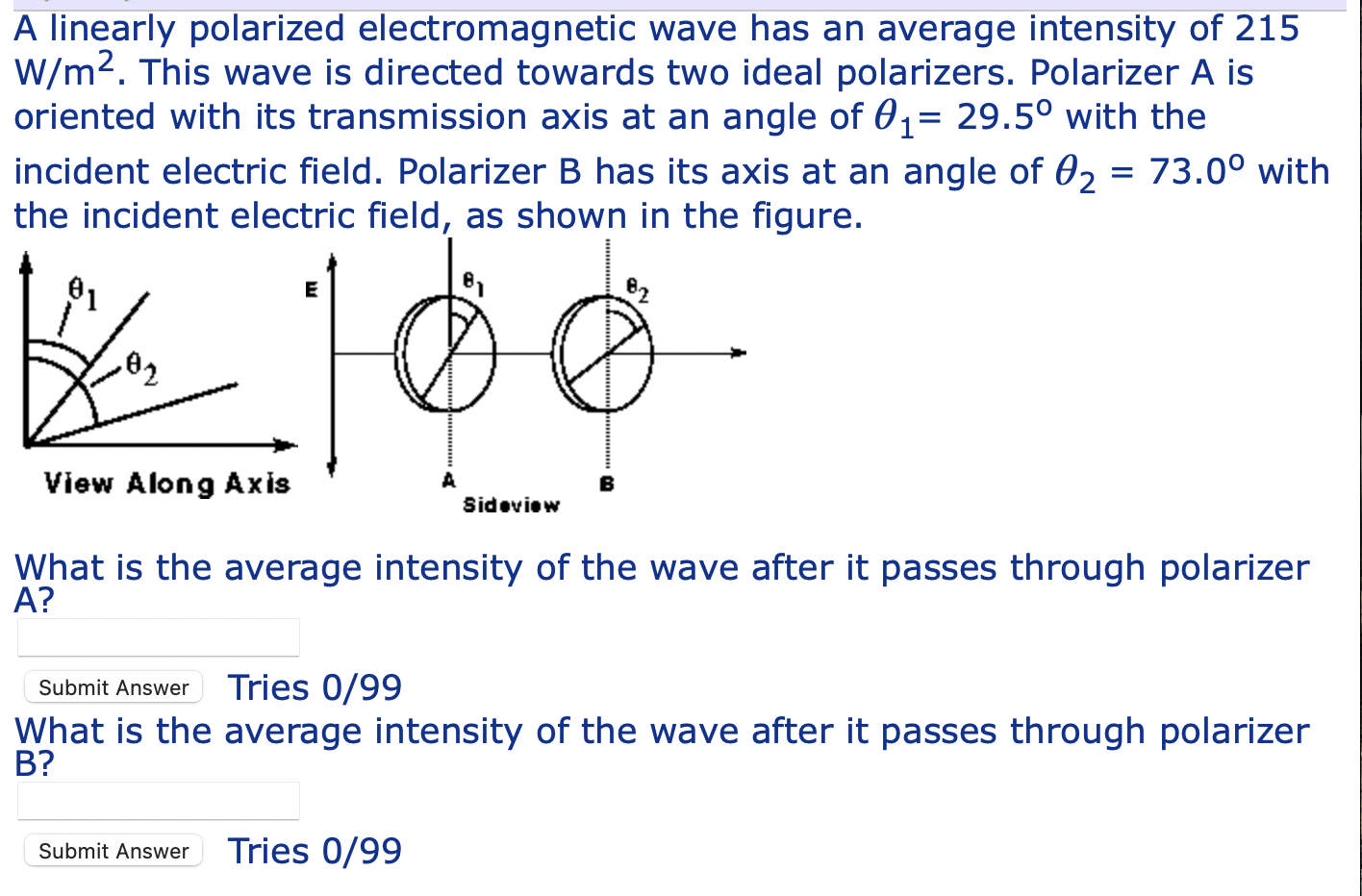 A linearly polarized electromagnetic wave has an | Chegg.com