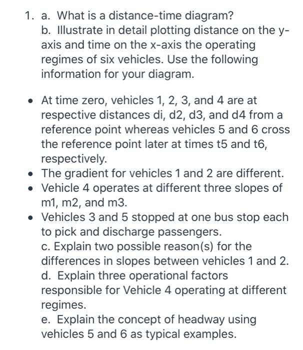 Solved 1. a. What is a distance-time diagram? b. Illustrate | Chegg.com
