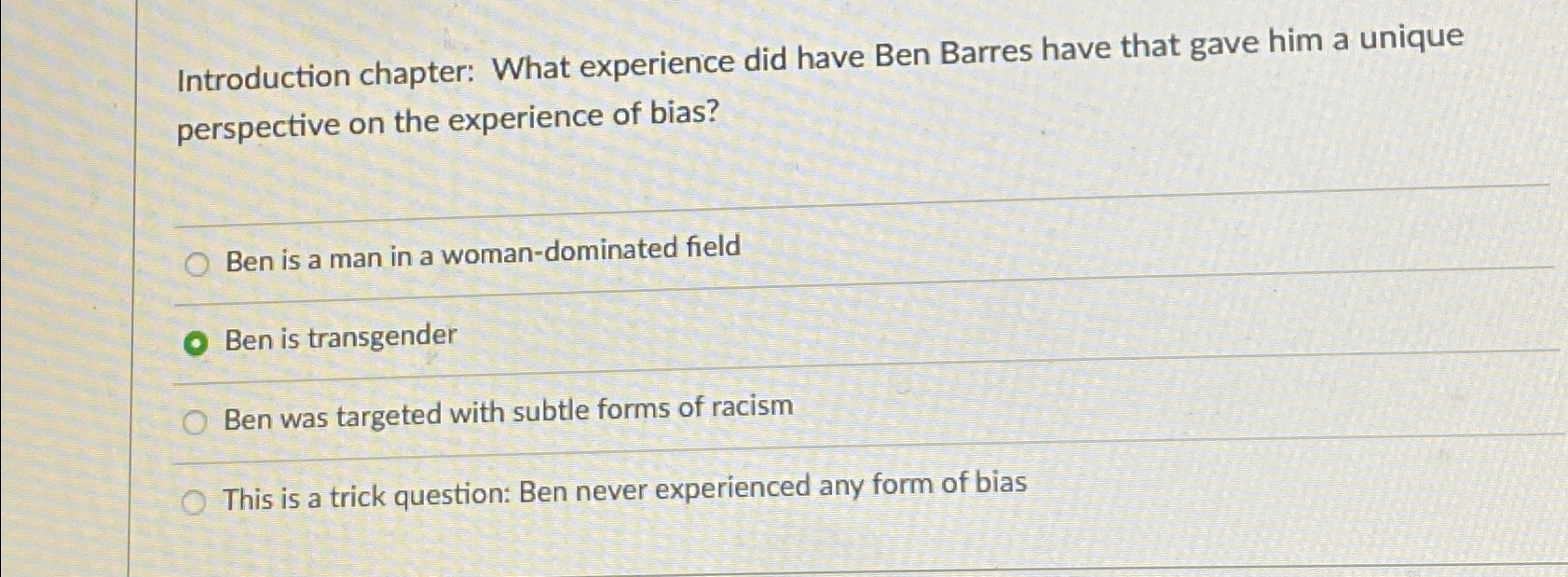 Solved Introduction chapter: What experience did have Ben | Chegg.com