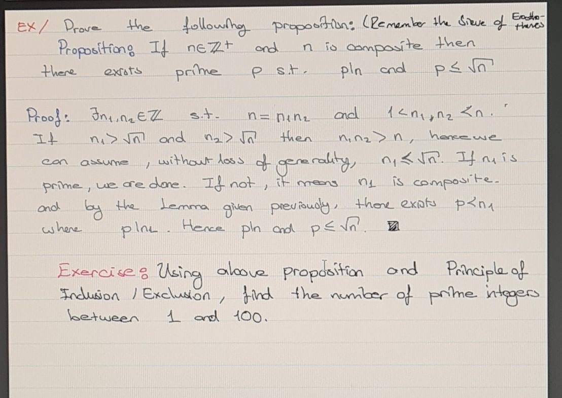 Solved Erootho EX/ Prove the following proposition: | Chegg.com
