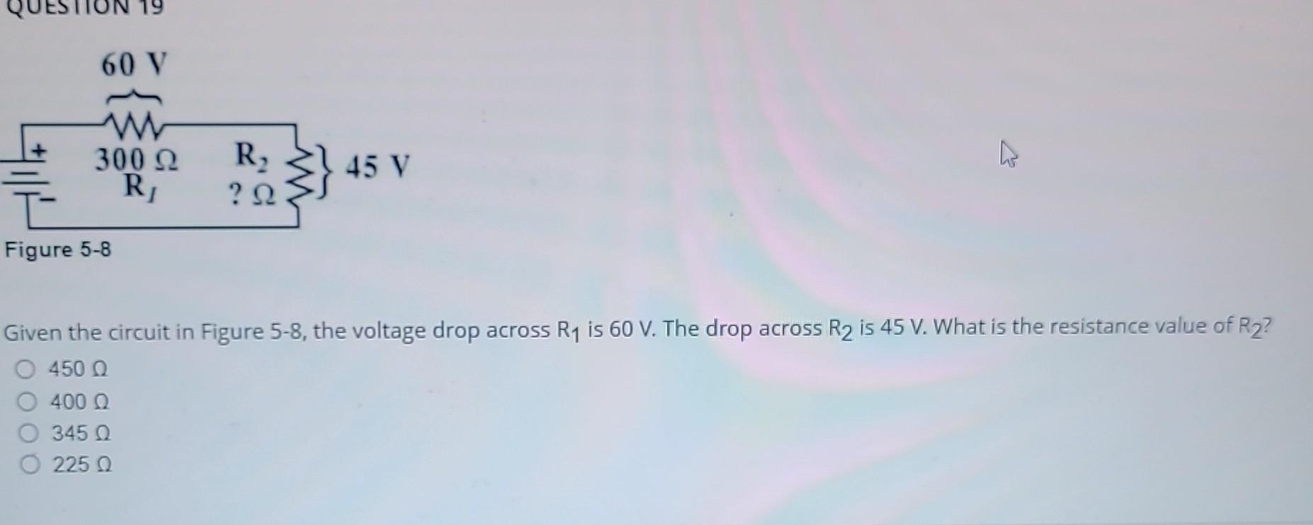 Solved Given the circuit in Figure 5−8, the voltage drop | Chegg.com