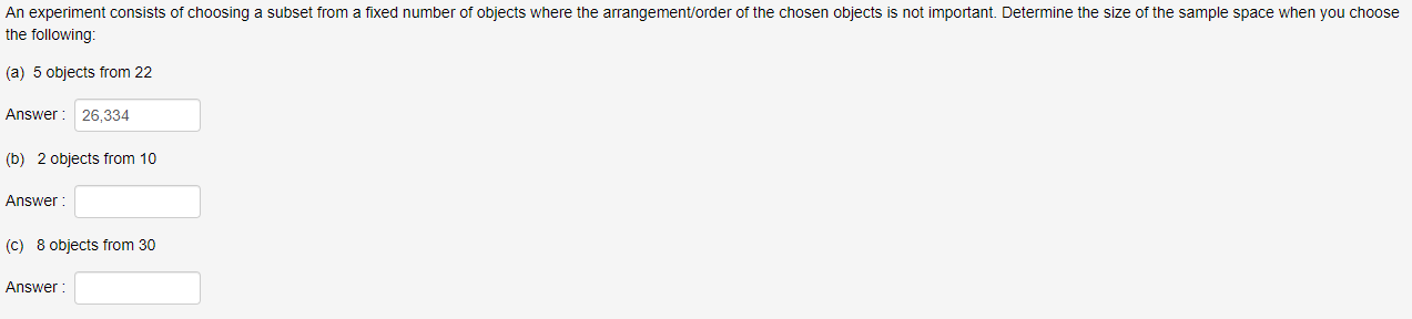 Solved An Experiment Consists Of Choosing A Subset From A