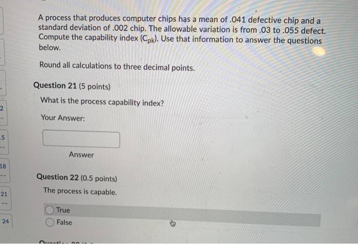 Solved A process that produces computer chips has a mean of | Chegg.com