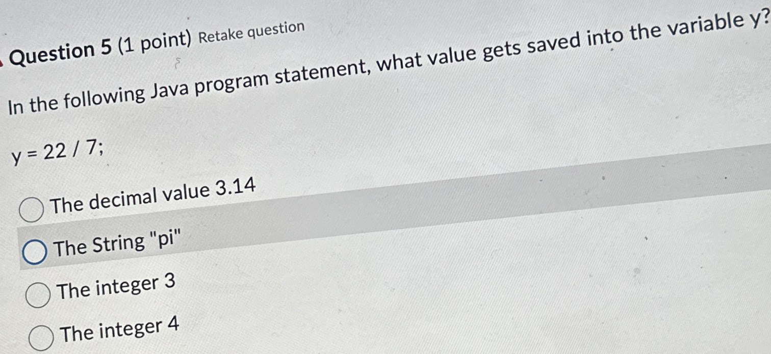 Solved Question 5 (1 ﻿point) ﻿Retake questionIn the | Chegg.com