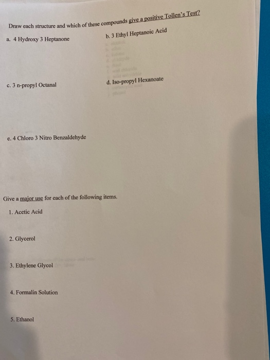 Solved Draw each structure and which of these com in | Chegg.com