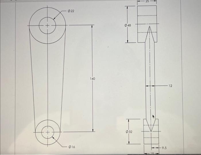 Solved Create a SolidWorks model of the object shown in the | Chegg.com