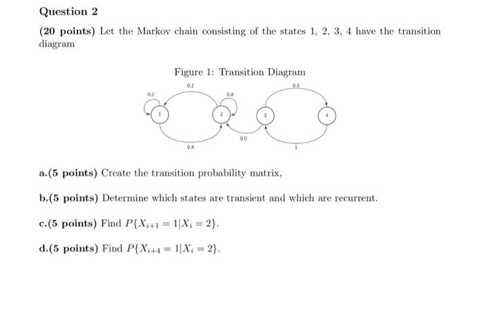 Solved (20 points) Let the Markov chain consisting of the | Chegg.com Solved (20 points) Let the Markov chain consisting of the | Chegg.com
